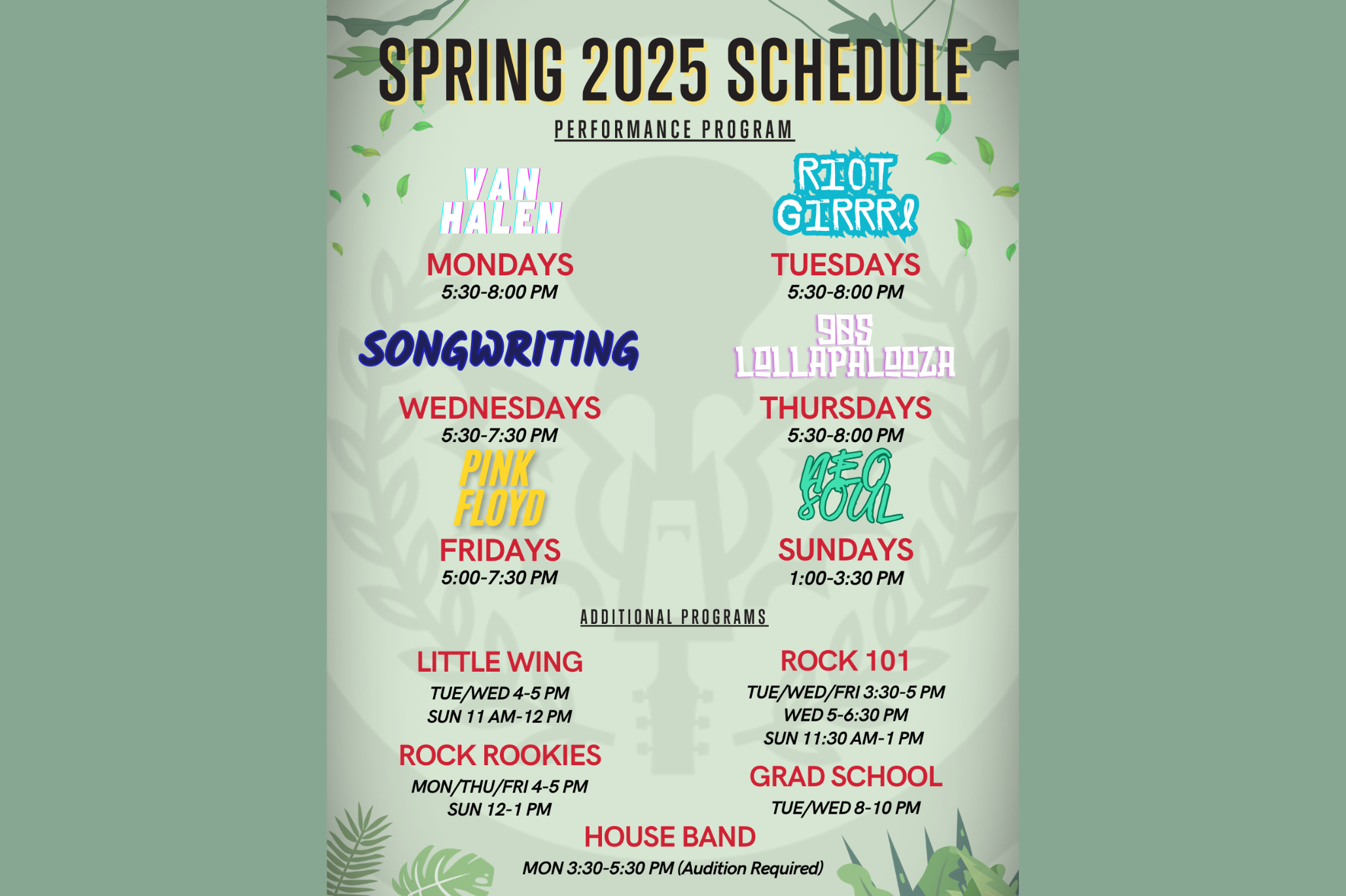 Spring Programs: Now Enrolling!